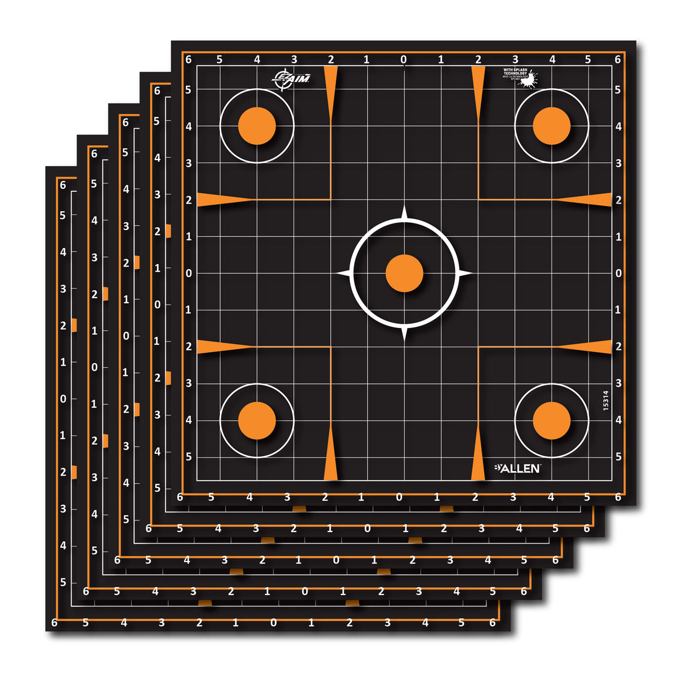 EZ-Aim 15314 Splash Reactive Sight -In - Grid Adhesive 5 Pack — AmmoJoy