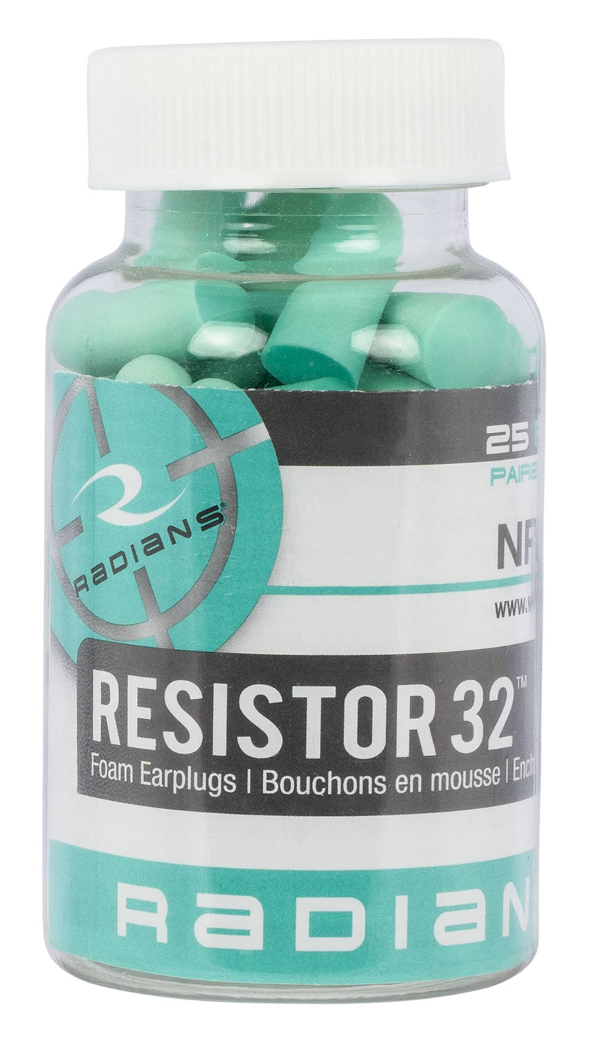 Radians FP70A25 Resistor Earplugs Foam 32 dB In The Ear Aqua Blue Adul ...