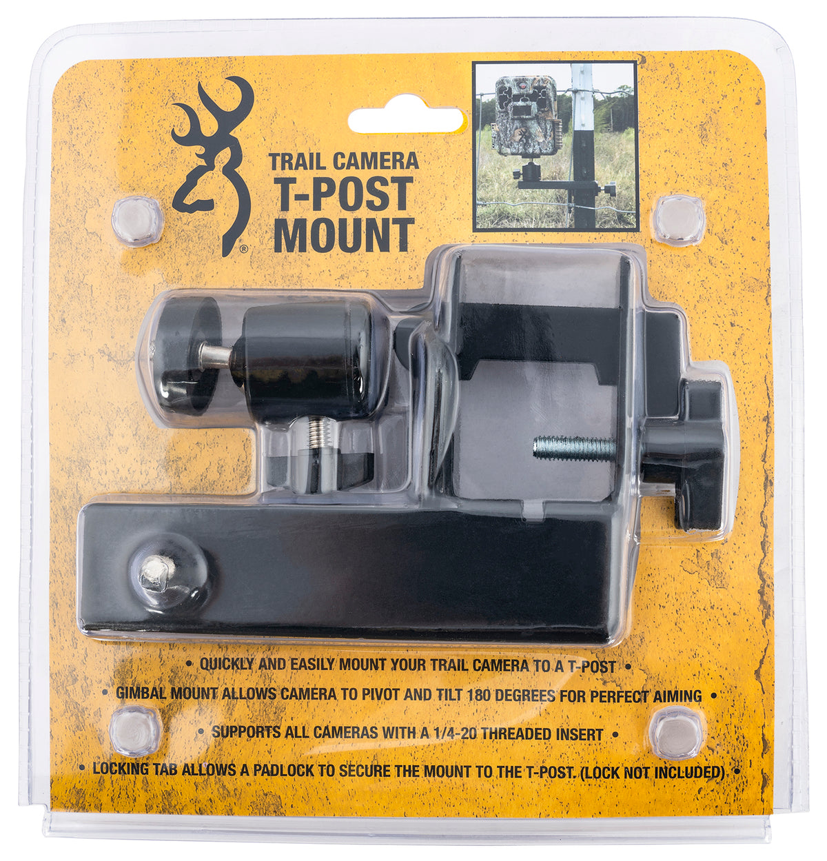 Browning Trail Cameras CTM T-Post Mount Black Powder Coated Steel Fits ...