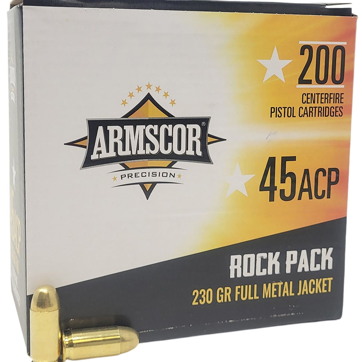 Armscor 50093 Precision Rock Pack 45ACP 230gr Full Metal Jacket 200 Pe ...