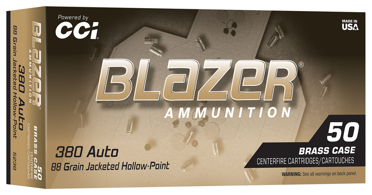 CCI 5238 Blazer 380ACP 98gr Jacketed Hollow Point 50/Box — AmmoJoy