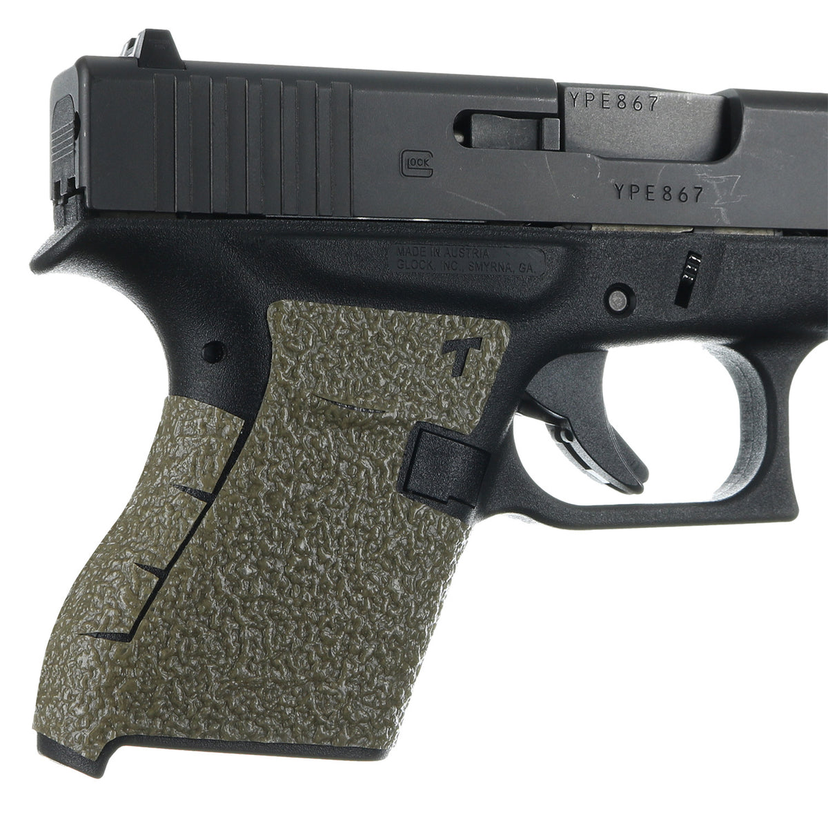 Talon Grips 100M Adhesive Grip Compatible w/Glock 43, Moss Textured Ru ...