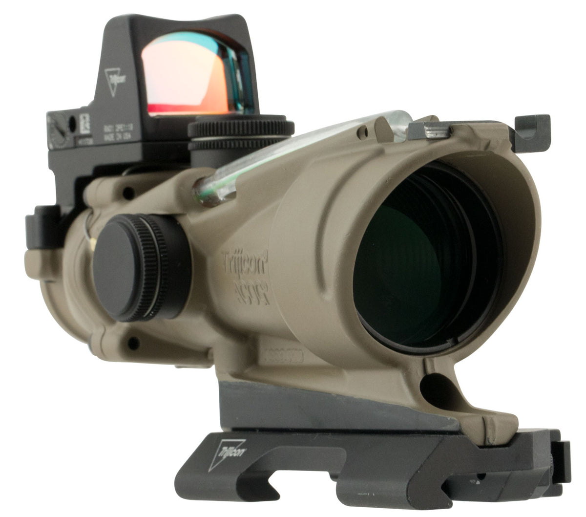 Trijicon 100554 ACOG ECOS Combo Flat Dark Earth 4x32mm Illuminated Gre ...