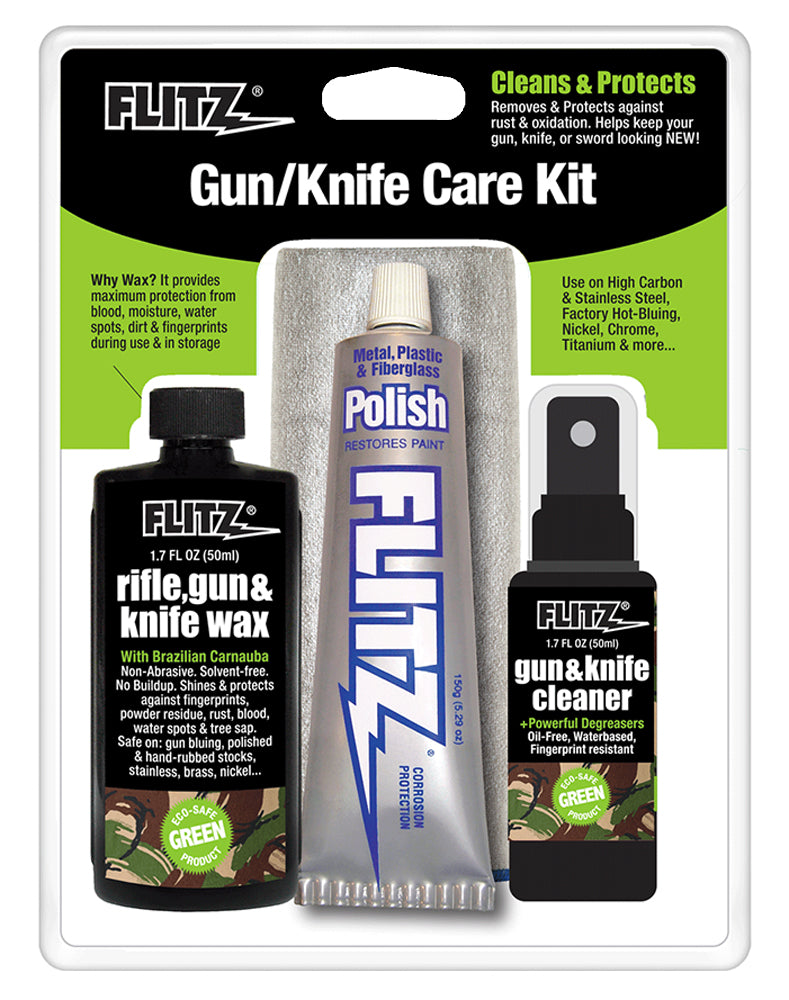 Flitz KG41501 Gun & Knife Care Kit Includes Cleaner/ Cloth/ Polish/ Wa ...