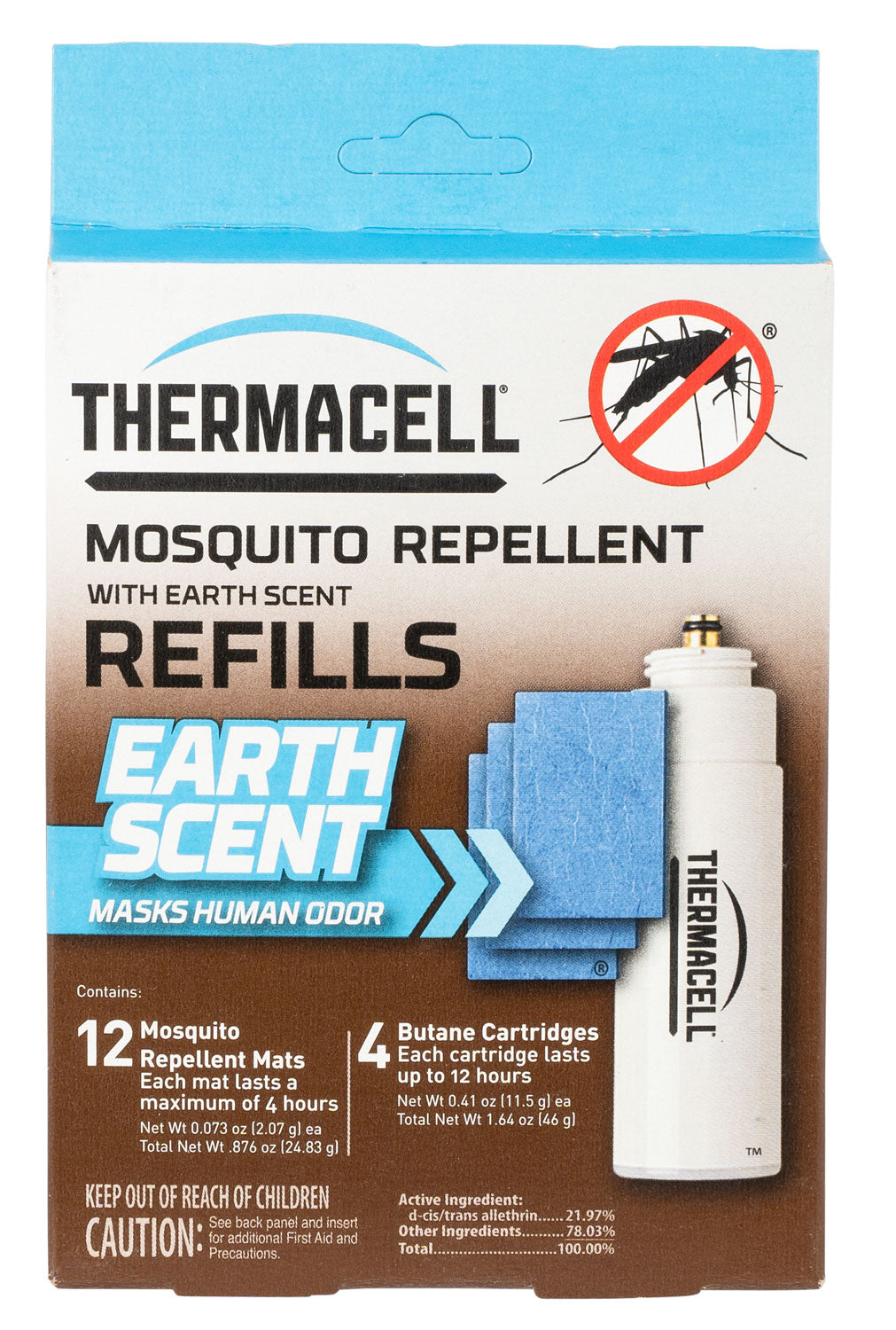 Thermacell E4 Repellent Refill Effective 15 ft Earth Scent Mat/Fuel Ca ...