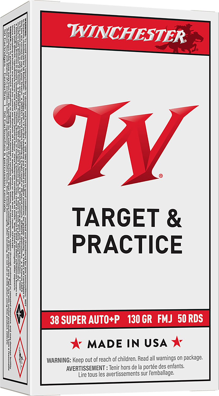 Winchester Ammo Q4205 USA 38Super+P 130gr Full Metal Jacket 50 Per Box ...