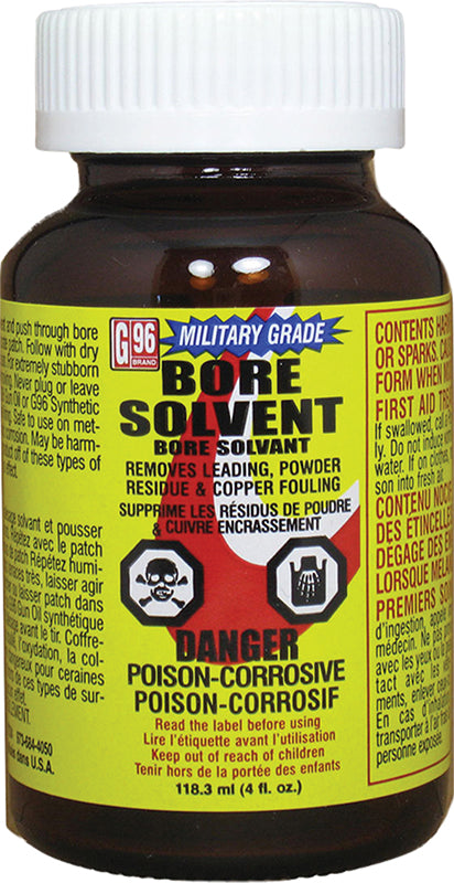 G96 1108 Military Grade Bore Solvent Removes Powder, Lead, Plastic Fou ...
