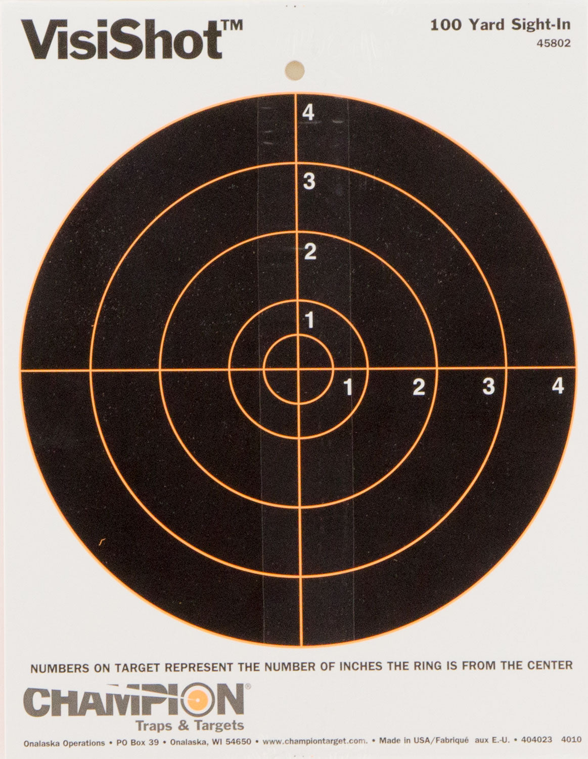 Champion Targets 45802 VisiShot Hanging Paper Black/White 8" Bullseye ...